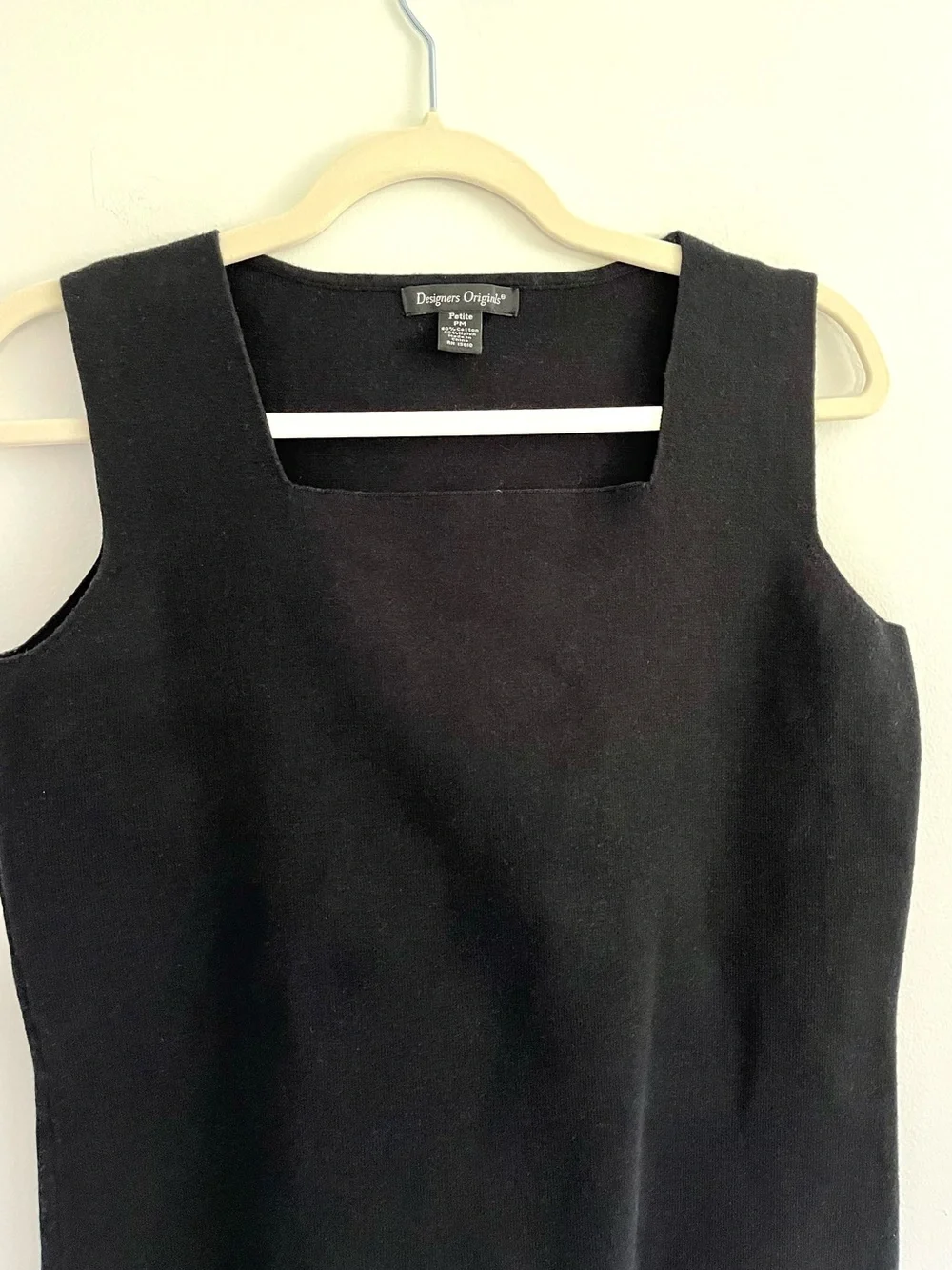 Designers Originals | Tops | Vintage Black Square Neck Sleeveless Tank ...